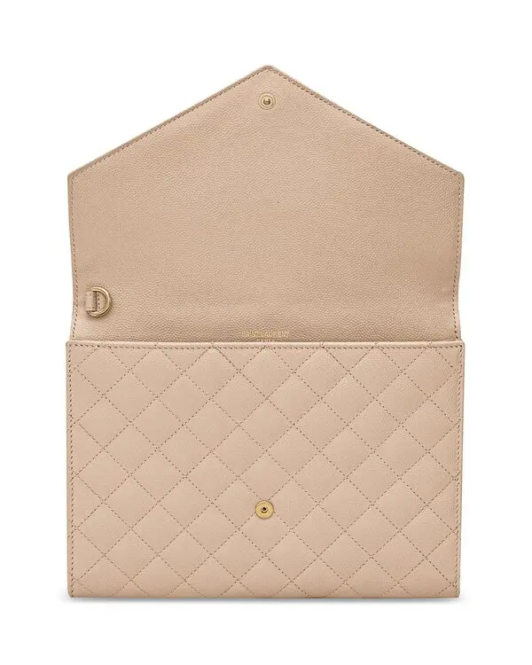 Saint Laurent Envelope Flap Pouch - Dark Beige