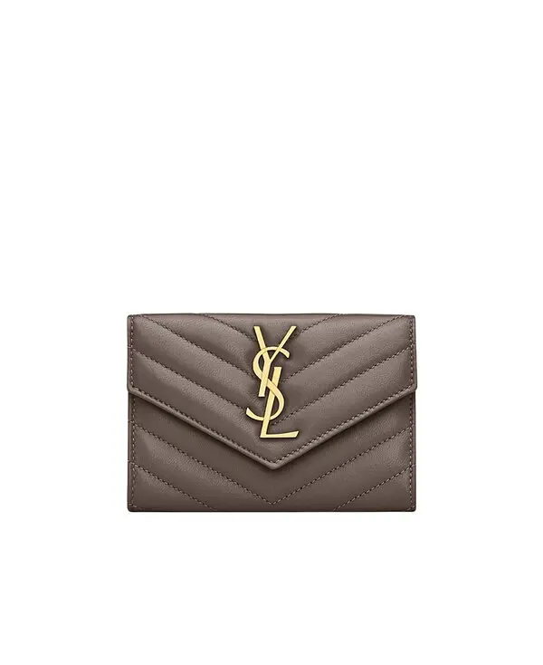 Saint Laurent Cassandre Matelasse Envelope Wallet - Urban Grey
