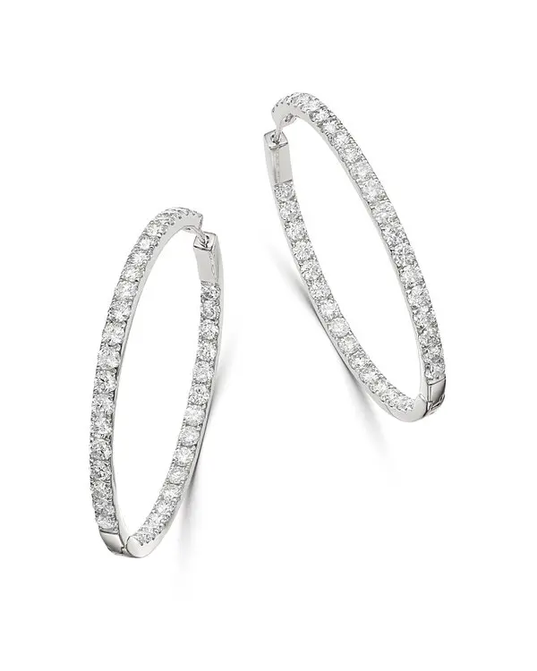 Bloomingdale'S Diamond Inside Out Hoop Earrings, 2.90 Tcw - White