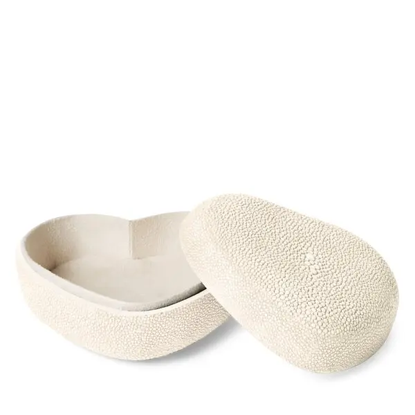 Aerin Shagreen Heart Box - Cream