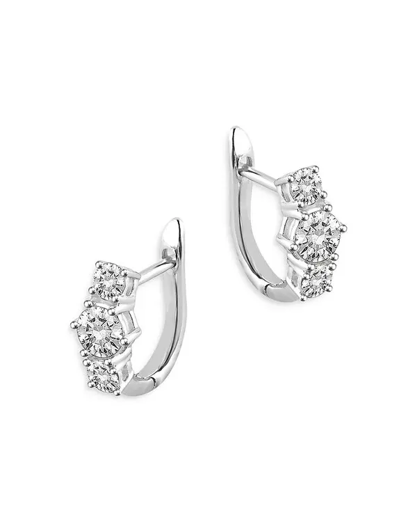 Bloomingdale'S Diamond Huggie Hoop Earrings, 1.0 Tcw - White