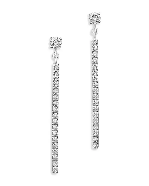 Bloomingdale'S Diamond Linear Drop Earrings - White