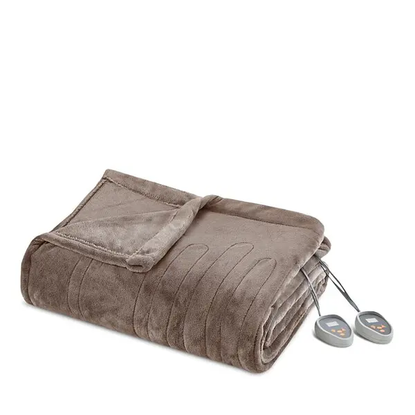 BEAUTYREST Plush Heated Blanket, Full - Mink