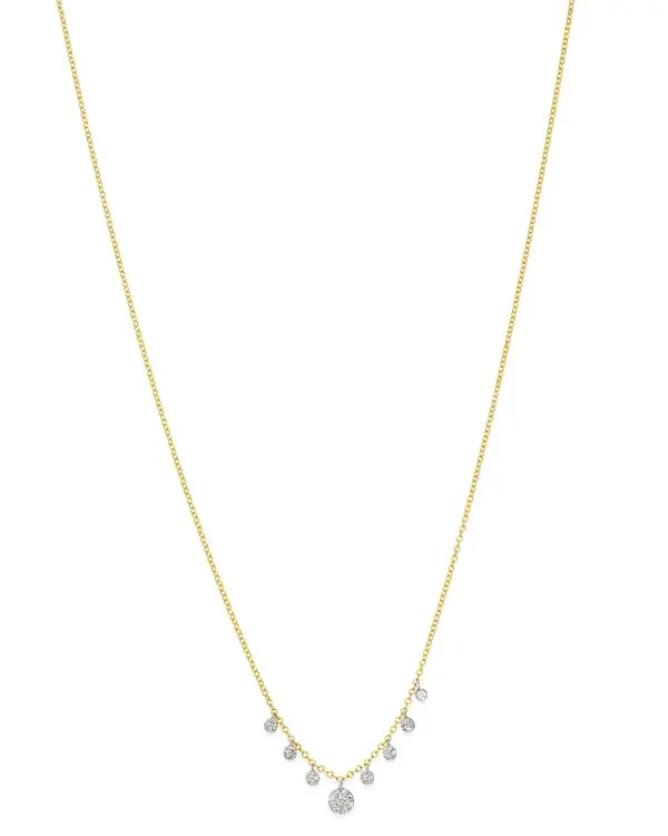 Meira T 14k Gold Diamond Disc Pendant Necklace - White/gold