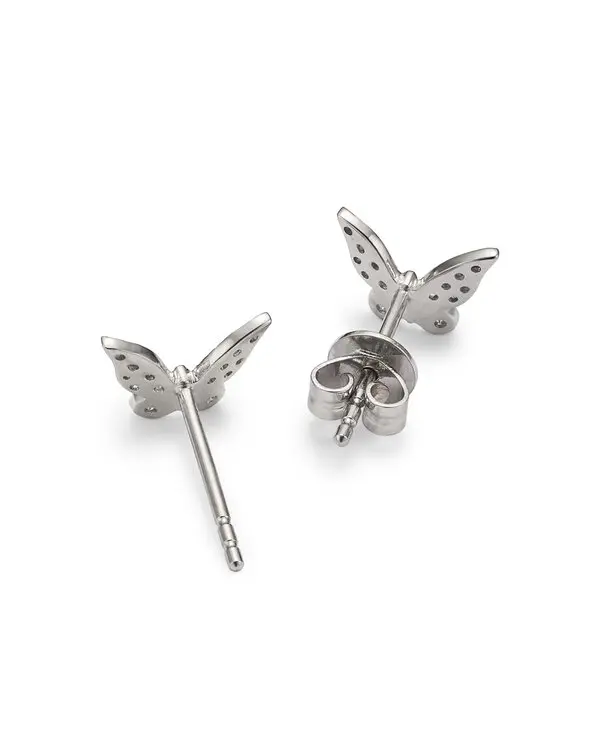 Meira T 14k Gold Diamond Butterfly Stud Earrings
