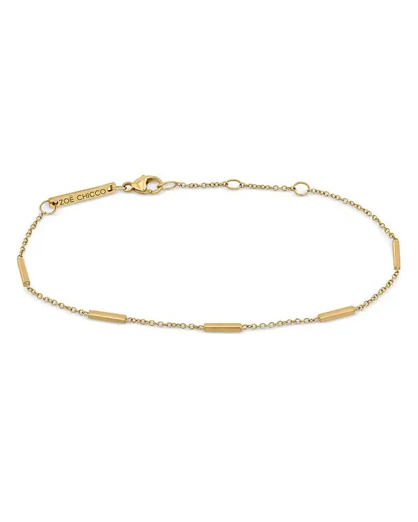 Zoe Chicco 14k Yellow Bar Link Bracelet - Gold