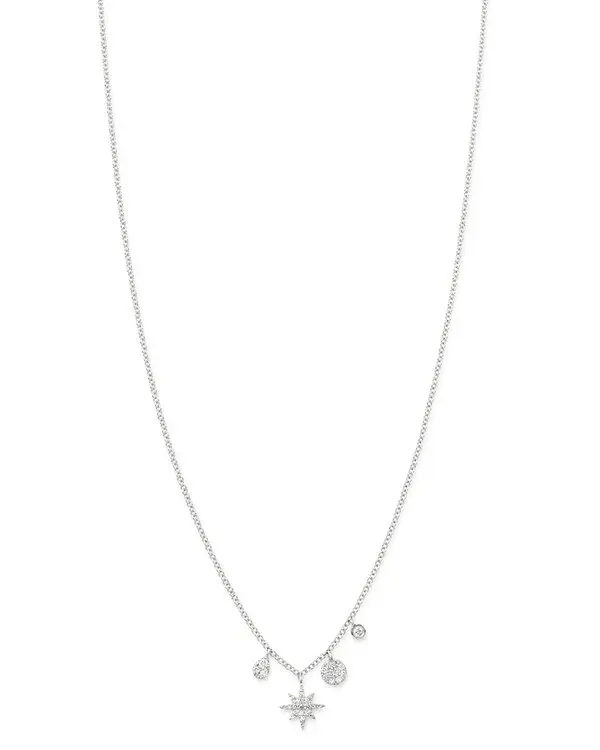 Meira T 14k Gold Diamond Starburst Necklace - White