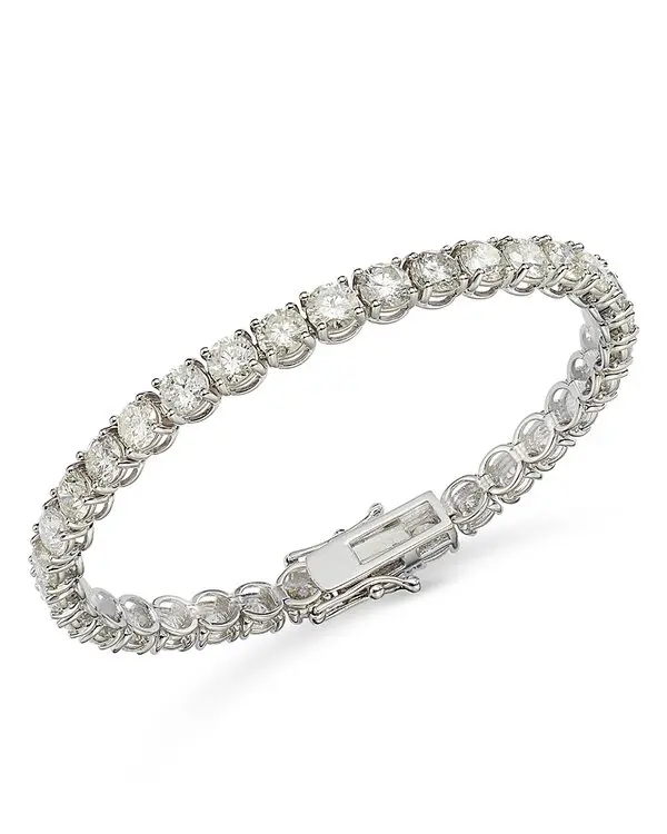 Bloomingdale'S Certified Diamond Tennis Bracelet 15.0 Tcw - White