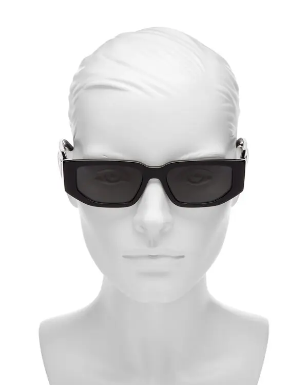Prada Symbole Rectangle Sunglasses - Black/black Solid