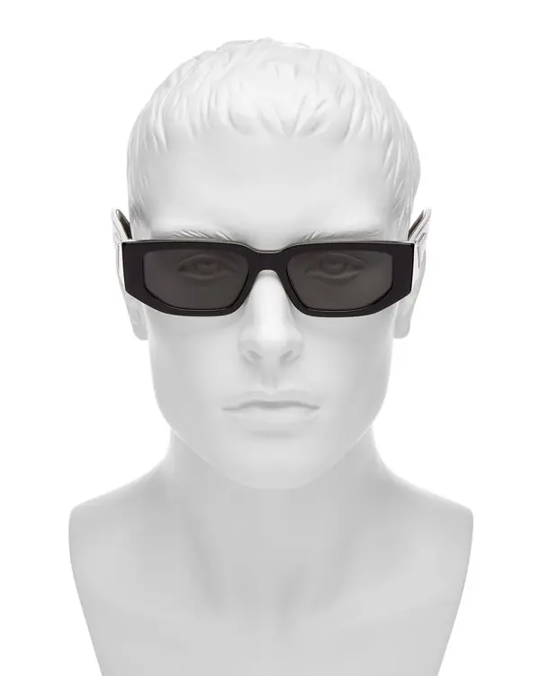 Prada Symbole Rectangle Sunglasses - Black/black Solid