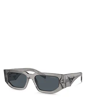 Prada Symbole Rectangle Sunglasses - Gray/gray Solid
