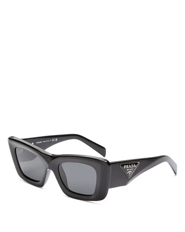 Prada Symbole Cat Eye Sunglasses - Black/gray Solid