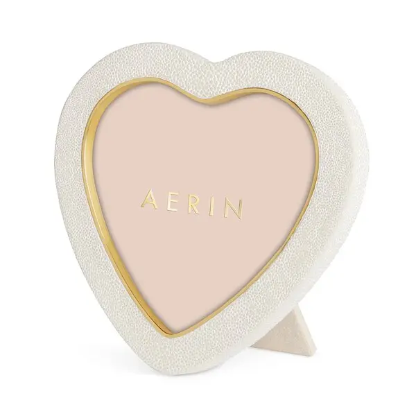 Aerin Shagreen Heart Frame - Cream