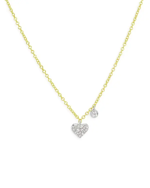 Meira T 14k Yellow Gold Diamond Heart Pendant Necklace - White/gold