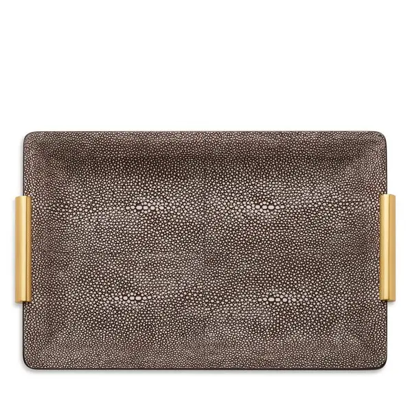 Aerin Shagreen Small Vanity Tray - Chocolate