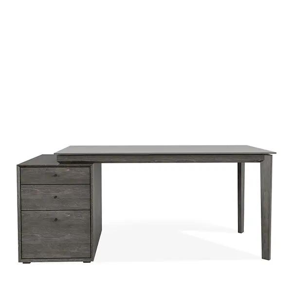 HUPPE Outline Work Desk - Anthracite Birch / Fog Glass