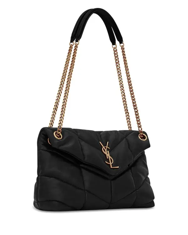 Saint Laurent Puffer Shoulder Bag - Black Nappa Leather/gold
