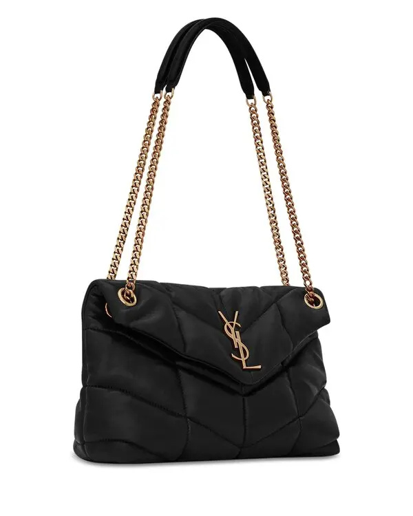 Saint Laurent Puffer Shoulder Bag - Black Nappa Leather/gold
