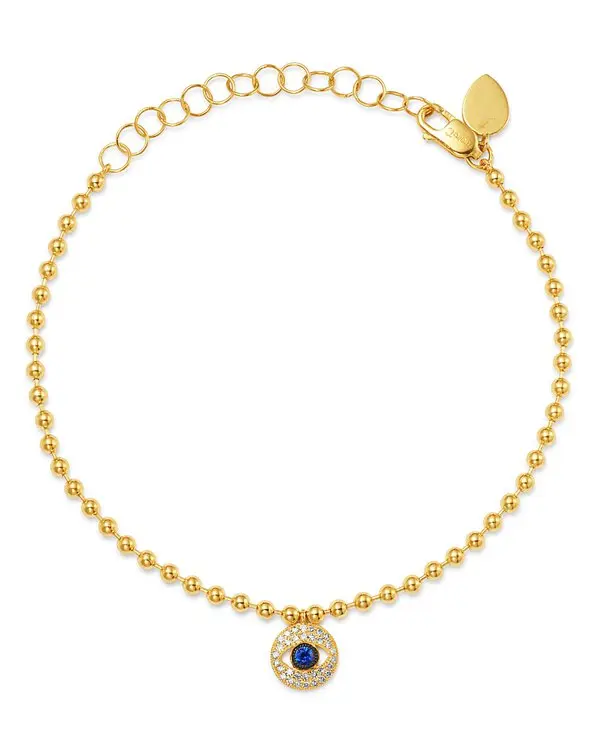 Meira T 14k Yellow Gold Diamond & Sapphire Evil Eye Bracelet - Blue/gold