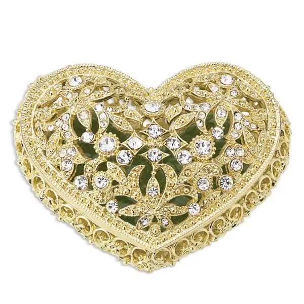 OLIVIA RIEGEL Luxembourg Heart Box With Swarovski Crystals - Gold