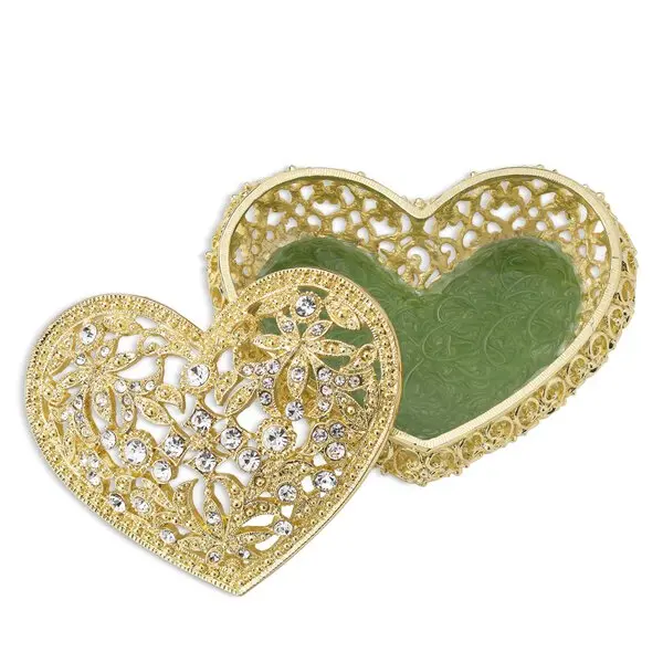 OLIVIA RIEGEL Luxembourg Heart Box With Swarovski Crystals - Gold