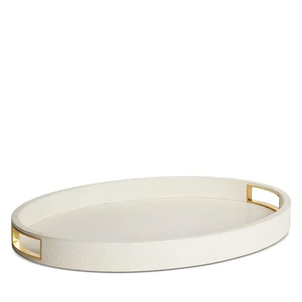 Aerin Modern Shagreen Cocktail Tray - Cream