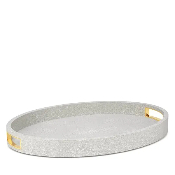 Aerin Modern Shagreen Cocktail Tray - Dove