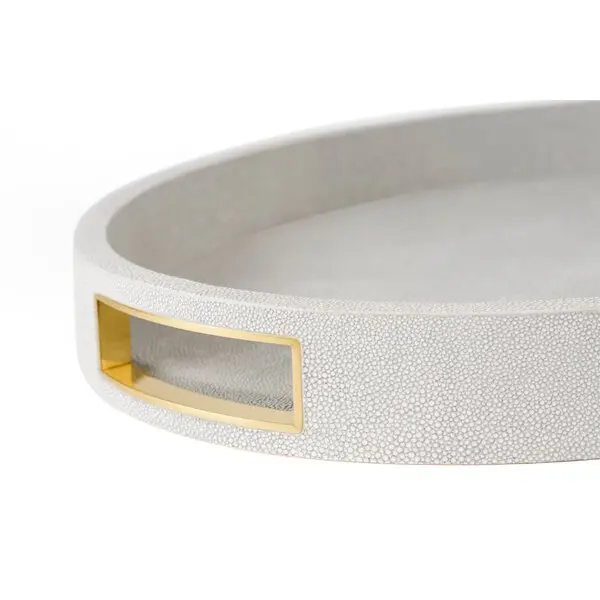 Aerin Modern Shagreen Cocktail Tray - Dove