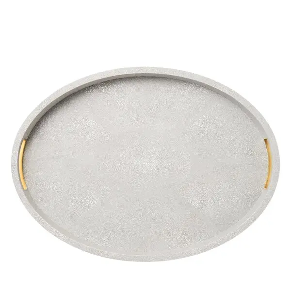Aerin Modern Shagreen Cocktail Tray - Dove