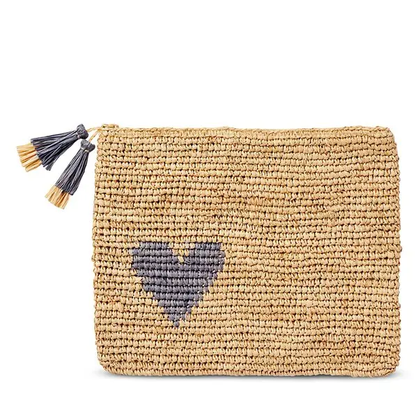 Aerin Raffia Zip Pouch