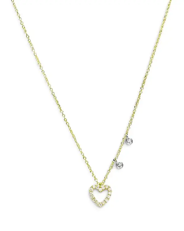 Meira T 14k Yellow Diamond Heart Pendant Necklace - Gold