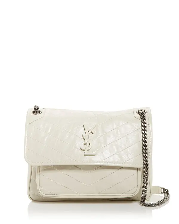 Saint Laurent Niki Shoulder Bag - White/silver