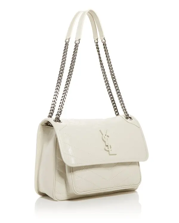 Saint Laurent Niki Shoulder Bag - White/silver