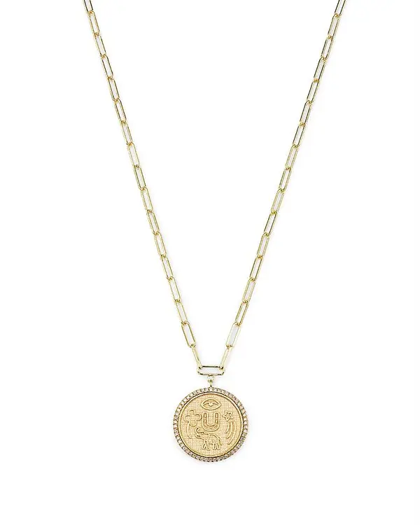 Meira T 14k Yellow Diamond Coin Pendant Necklace - Gold