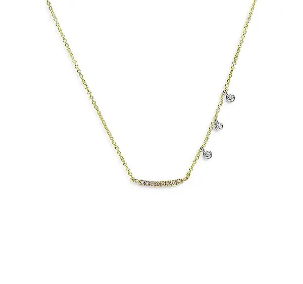 Meira T 14k Diamond Bar Necklace - Gold