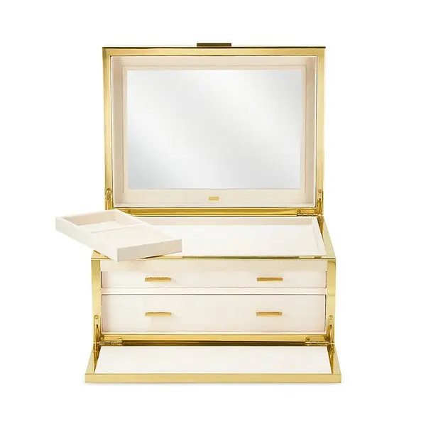 Aerin Luxe Shagreen Jewelry Box - Cream