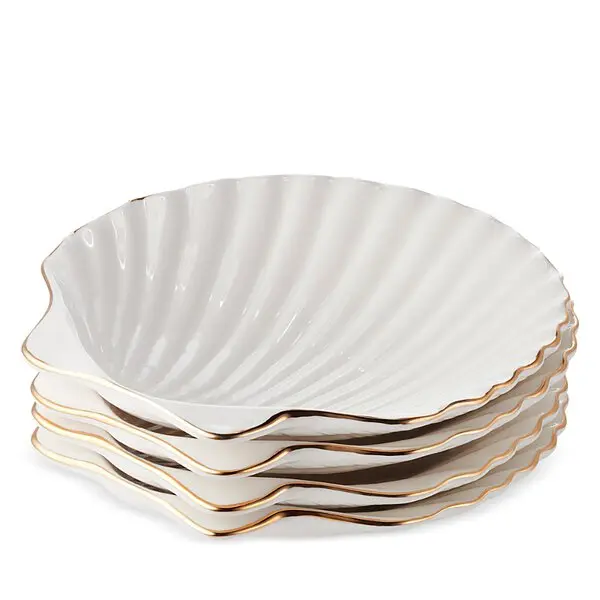 Aerin Shell Appetizer Plates, Set Of 4 - White