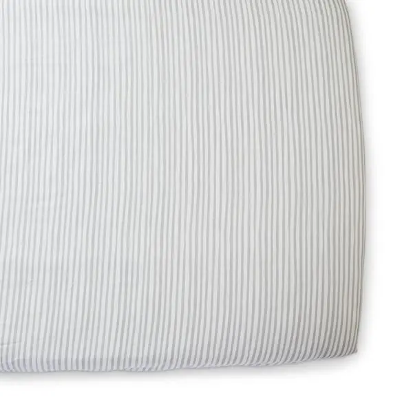 PEHR Stripes Away Crib Sheet - Pebble