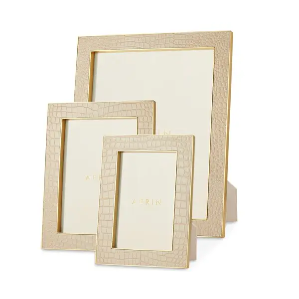 Aerin Classic Croc Leather Frame, 8 X 10