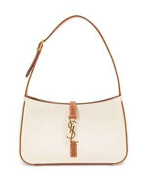Saint Laurent Le 5 A 7 Canvas And Leather Handbag