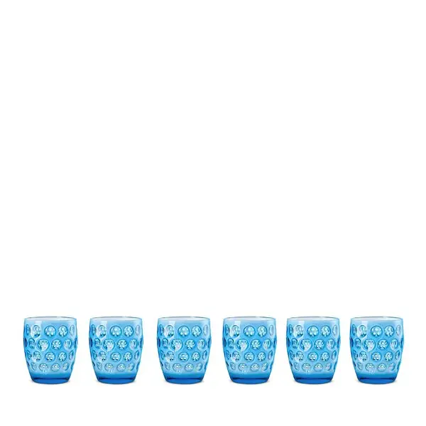 MARIO LUCA GIUSTI Acrylic Lente Acrylic Tumbler, Set Of 6 - Turq/white