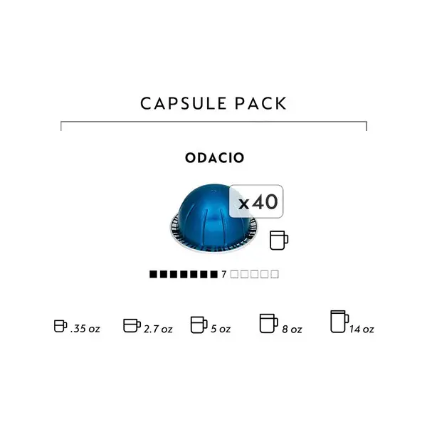 NESPRESSO Vertuo Odacio Capsules, 40 Count