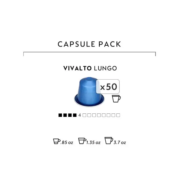 NESPRESSO Vivalto Lungo Capsules, 50 Count