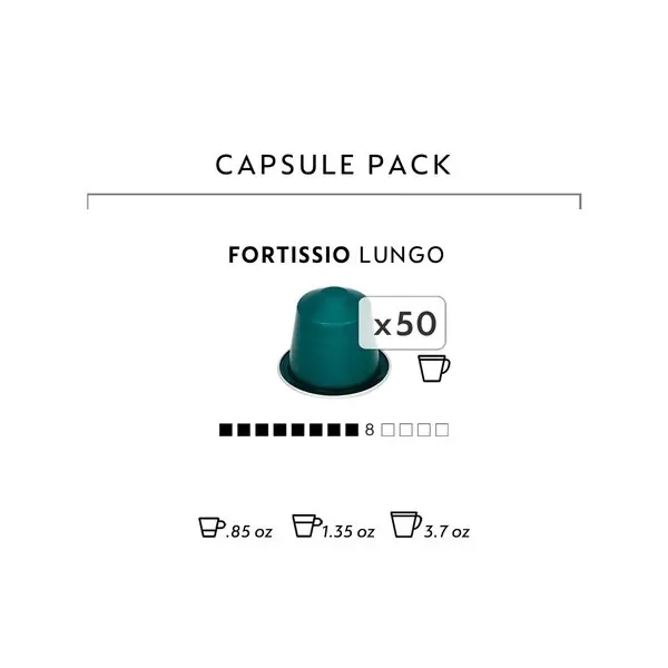 NESPRESSO Fortissio Lungo Capsules, 50 Count
