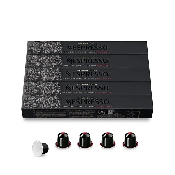 NESPRESSO Capsules Originalline, Ristretto Decaffeinato, Dark Roast Espresso Coffee, 50-count Espresso Pods - No Color