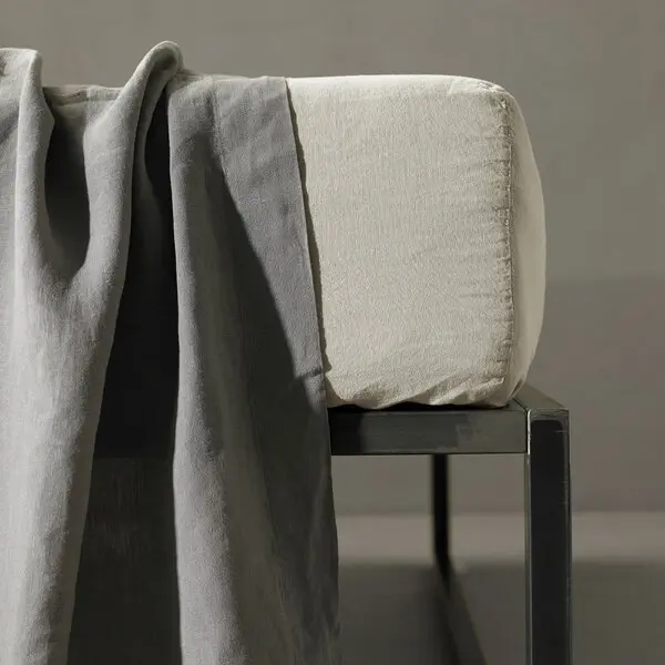 SOCIETY LIMONTA Rem Linen Fitted Sheet, King - Mastice