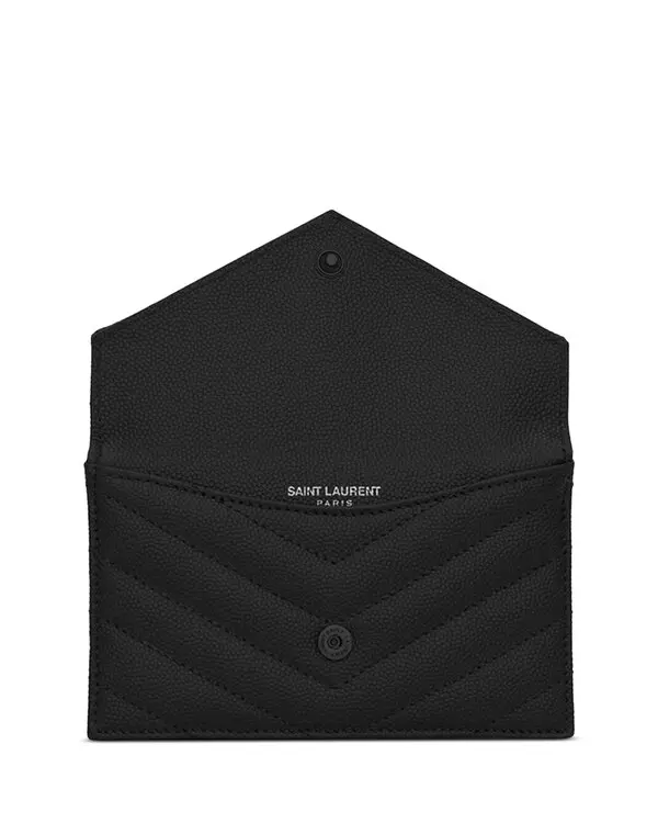 Saint Laurent Cassandre Matelasse Fragments Flap Card Case Black
