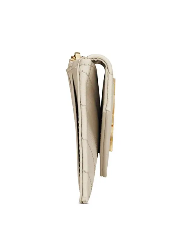Saint Laurent Cassandre Matelasse Fragments Flap Card Case - Medium Red