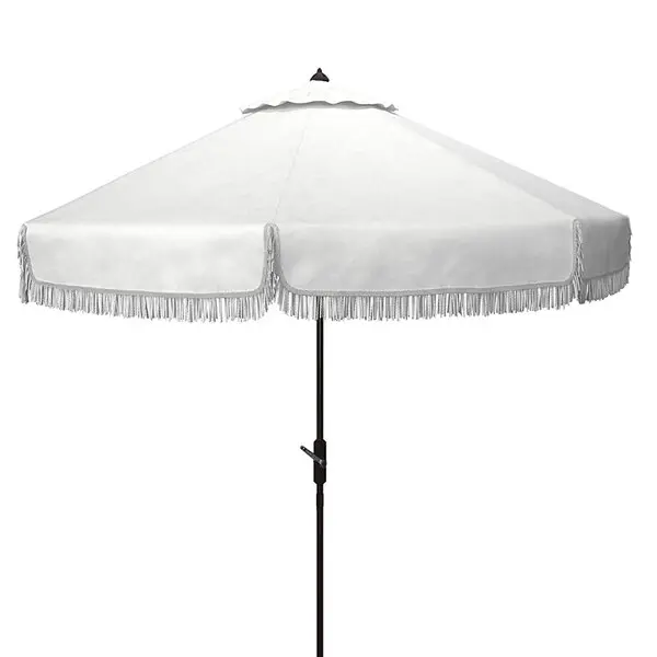 SAFAVIEH Milan 11 Ft Crank Umbrella - White