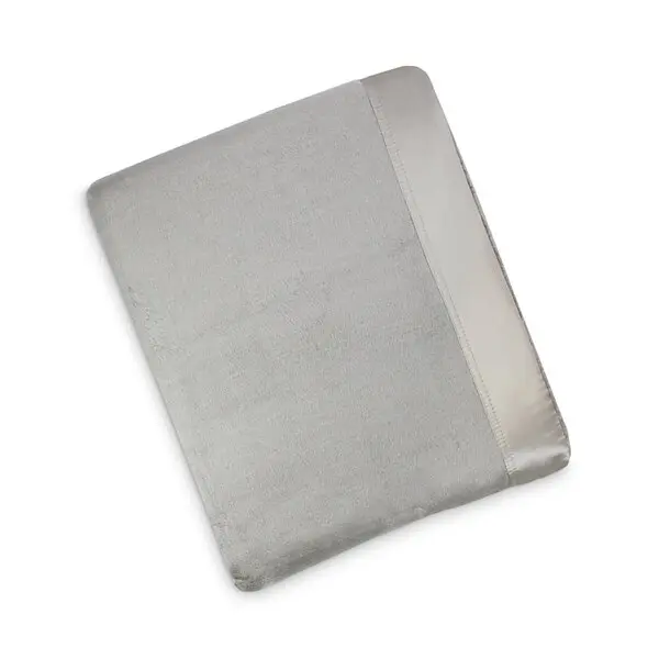 MELANGE COLLECTION Home Plaza Silk Blanket, Twin - Gray